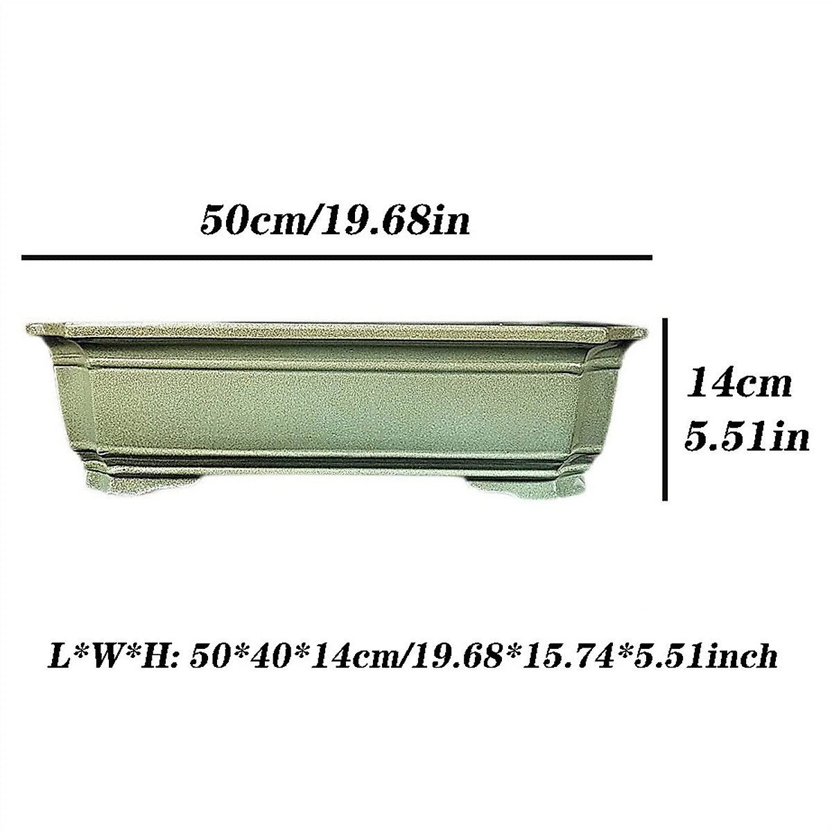 Planters Rectangular Extra-Large Bonsai Flower Pot Indoor and Outdoor Courtyard Balcony Floor-to-Ceiling Plant Pot (Bottom Punch) Flower Pot