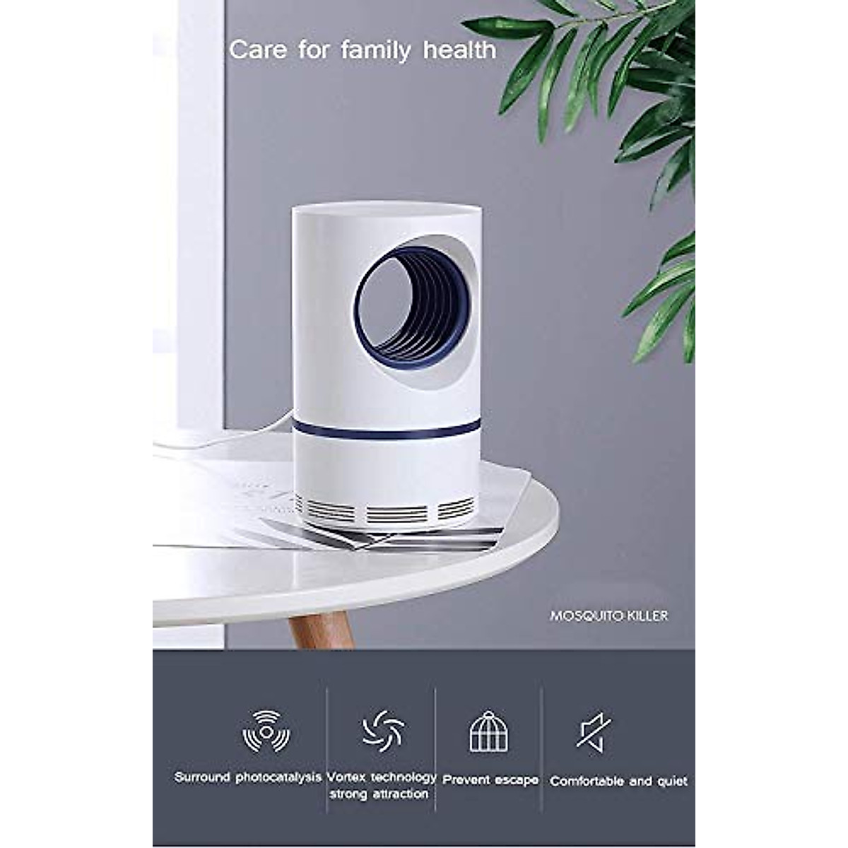 Sutify Mosquito Killer Lamp,USB Mosquito Lamp, Bug Mosquito Trap,LED Night Light for Home Bedroom Office(White)