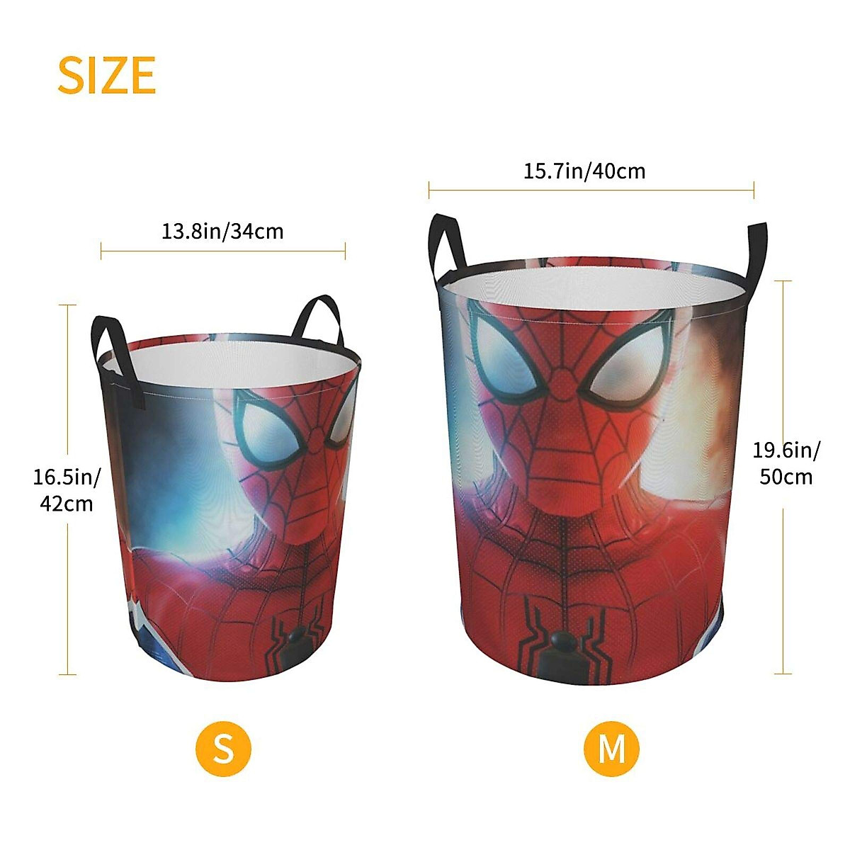 S-piderman Circular Hamper Dirty Clothes Handles Basket for Storage Organizer Storage Bin,Kids Room,Home Organizer,Nursery Storage,Baby Hamper,Durable With Printing