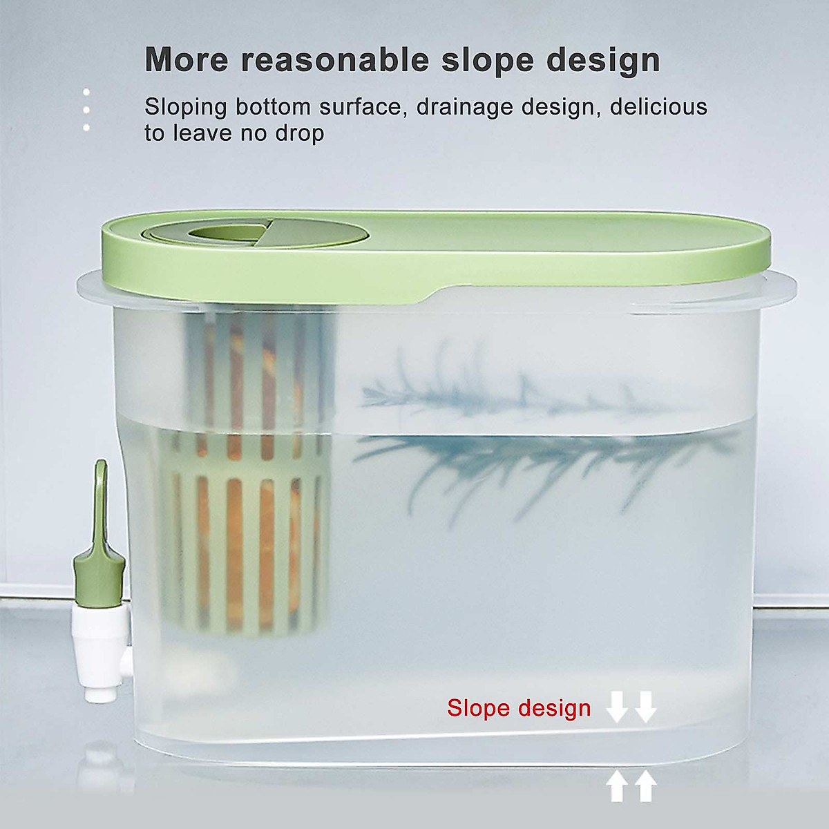 ZWMBYN Iced Drink Dispenser,1Gallon Refrigerator Cold Iced Beverage Dispenser with Spigot,Fruit Teapot Lemonade Milk Bucket Water Dispense for Kitchen Home Party Bar