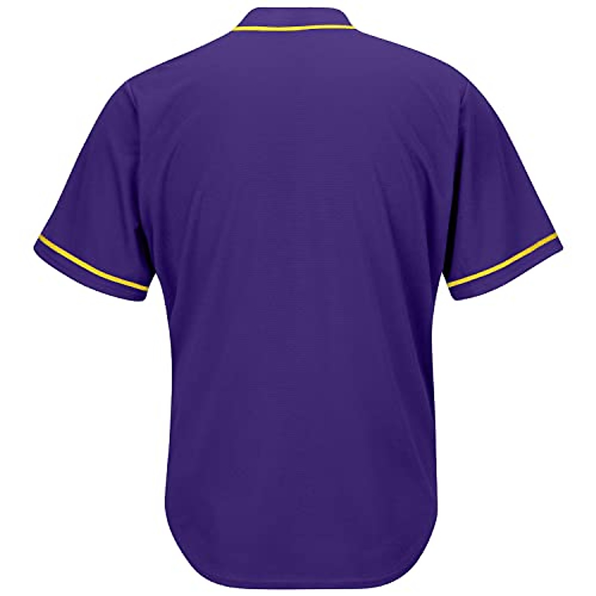 Pullonsy Mens Plain Solid Purple Baseball Jersey Basketball Hipster Hip Hop T-Shirts Button Down,Purple-Yellow Stripe Plain,Size S