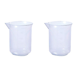 Othmro Measuring Cup 100ml PP Plastic Graduated Beaker Transparent for Lab Kitchen Liquids 2pcs