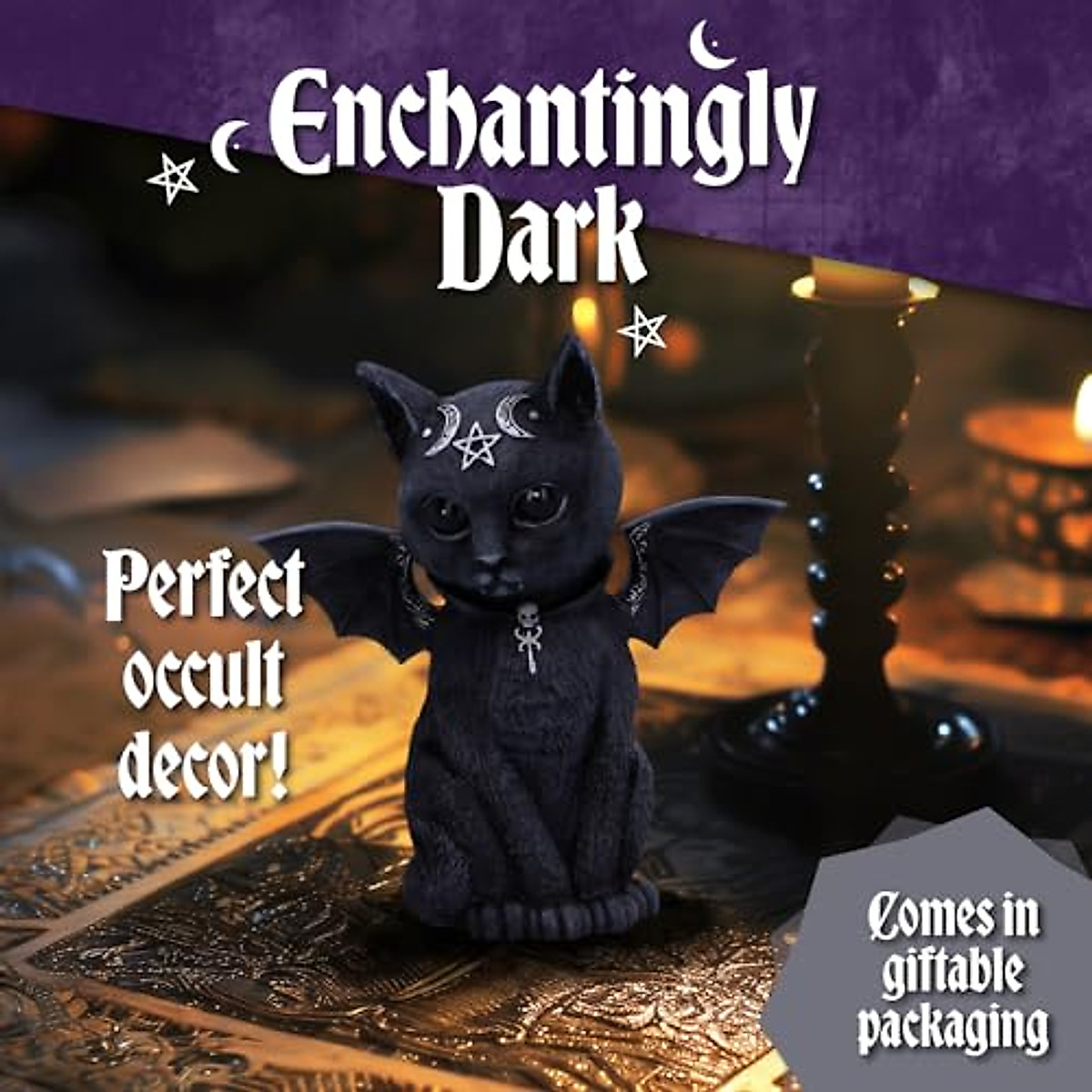 Nemesis Now Cult Cuties Adorable Occult Figurines, Bewitching Evil Spirit Creatures, Hand-Painted, Resin - Malpuss