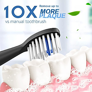 Szong Adult Toothbrush 4 Pack Brush Black