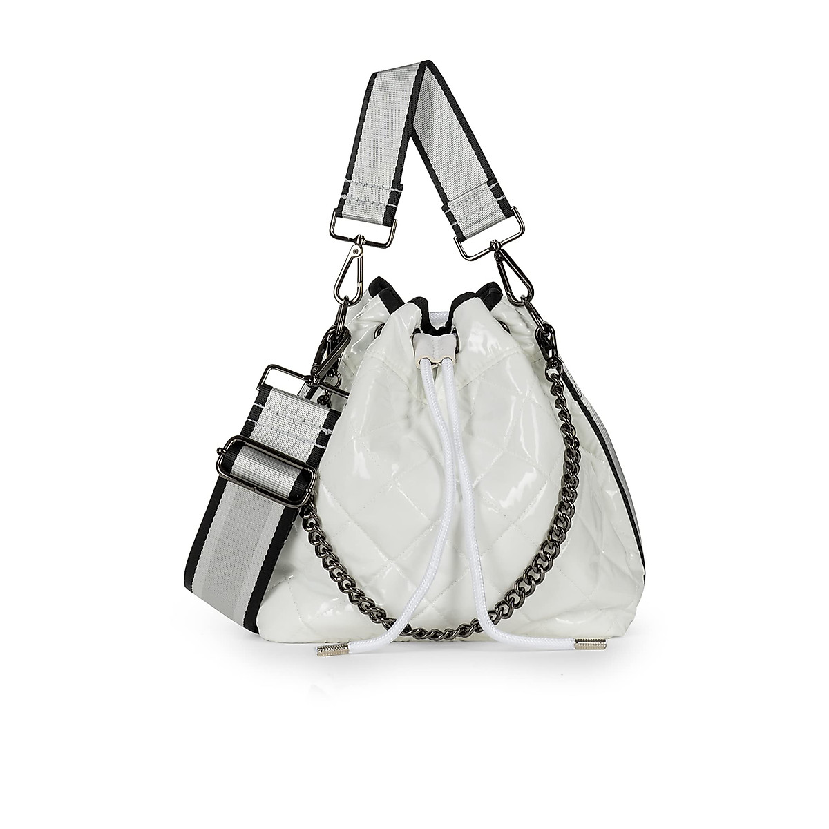 Haute Shore - Lindsey Blanc Puffer Bucket Bag, White Quilted