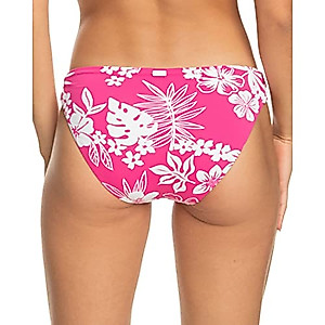 Roxy Women's Standard Beach Classics Hipster Bikini Bottom, Shocking Pink Hello Aloha 232