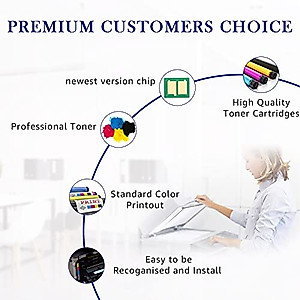 Mooho (with Chip 206A Toner Cartridges Set Compatible for HP 206A 206X Toner Cartridges Replacement for HP Color Pro MFP M283fdw M283cdw M255dw M282nw M283 M255 M282 Series Printer -BK/C/M/Y, 4 Pack