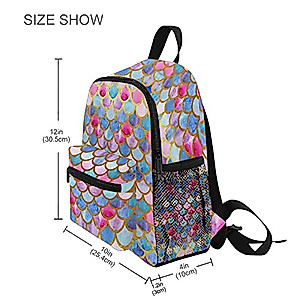 MNSRUU Kids' Backpack Rainbow Mermaid Scales Toddler Backpack Preschool Nursery Backpack for Boys Girls