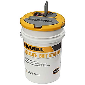 Frabill Bait Station Bucket | Large Aerated Live Bait 6-Gallon Storage
