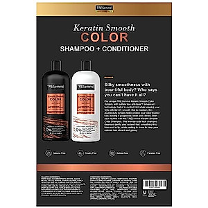 TRESemme Shampoo and Conditioner Set - Keratin Smooth, Paraben and Sulfate Free Shampoo Safe for Color-Treated Hair, Deep Conditioner for Dry Damaged Hair, 28 Fl Oz (2 Piece Set)