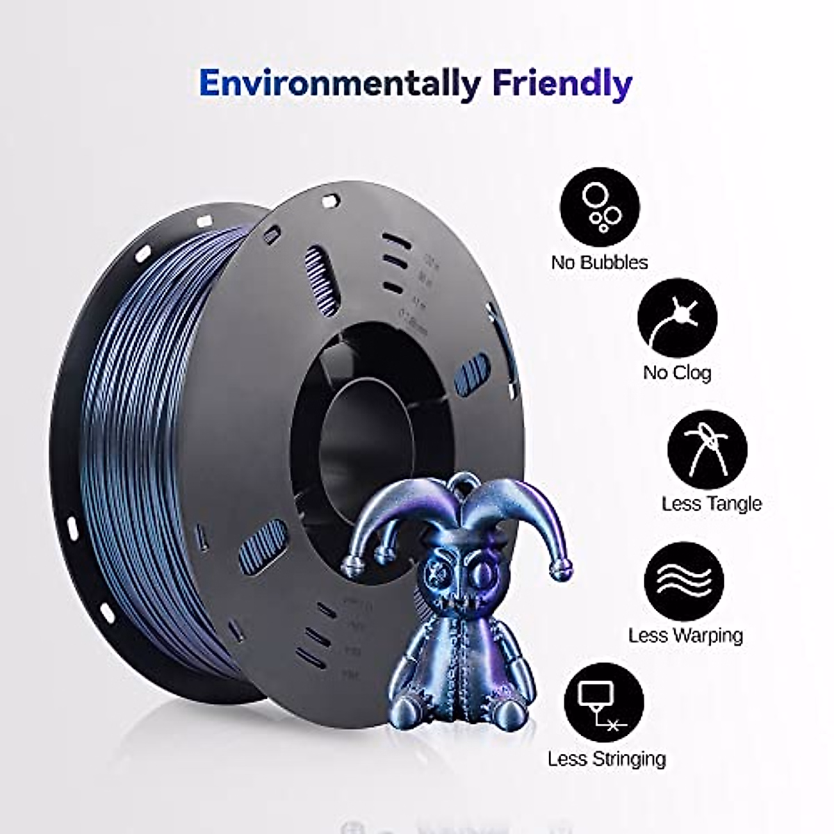 Voxelab 3D Printer Filament, 1.75mm PLA Multicolor Filament, Dimensional Accuracy +/- 0.02 mm, 3D Printing Material 1kg/ Spool, Compatible with FDM 3D Printer/Pen (Burnt Titanium)