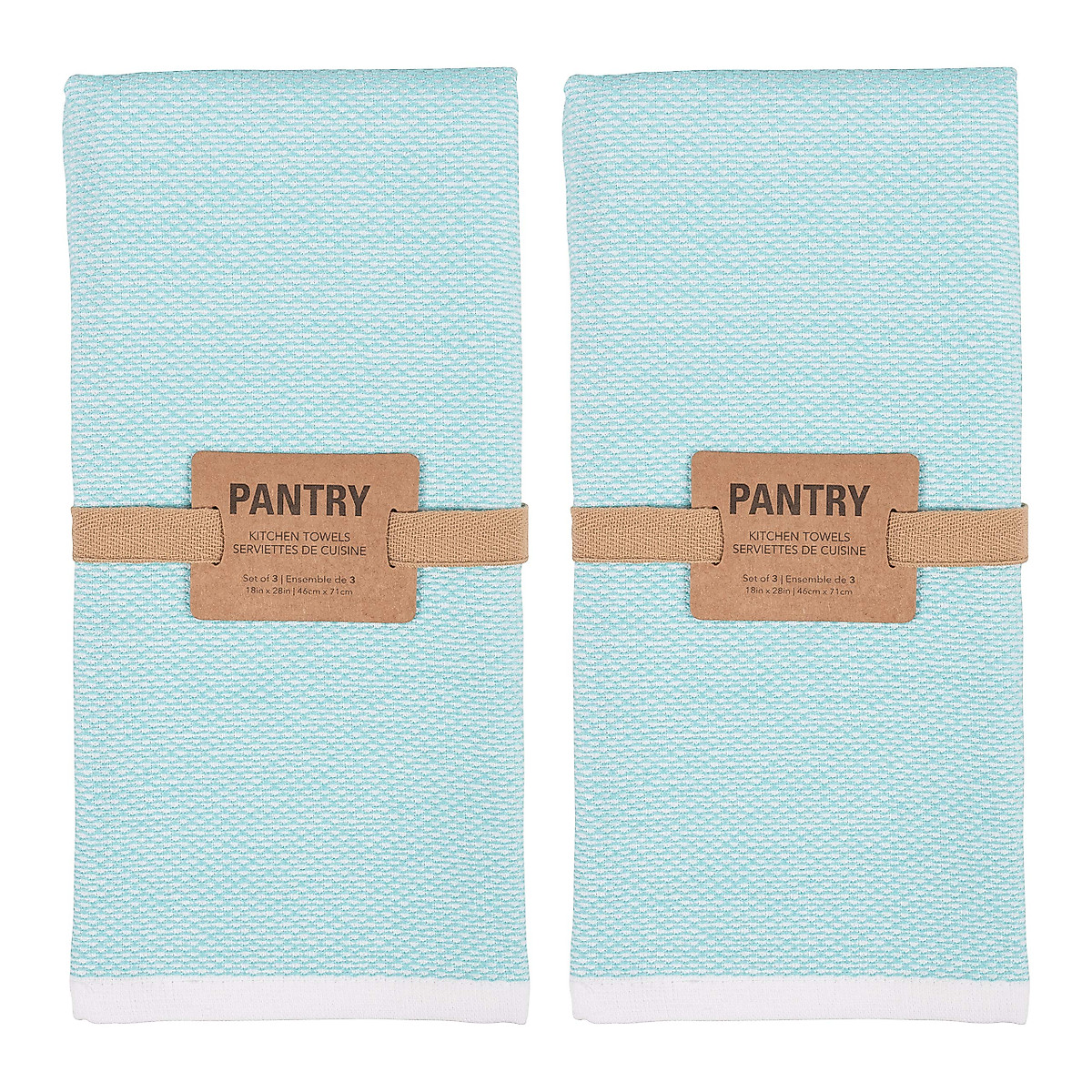 Reversible Terry Web Kitchen Towels | Set of 6 18 x 28 Inch Absorbent, Durable, Beautiful, and Luxuriously Soft Kitchen Towels | Perfect for Kitchen Spills, Cleaning, and Drying Your Hands - Aqua