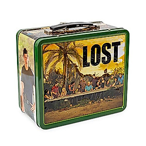 LOST Cast Metal Tin Lunch Box Tote | 8 x 7 x 4 Inches