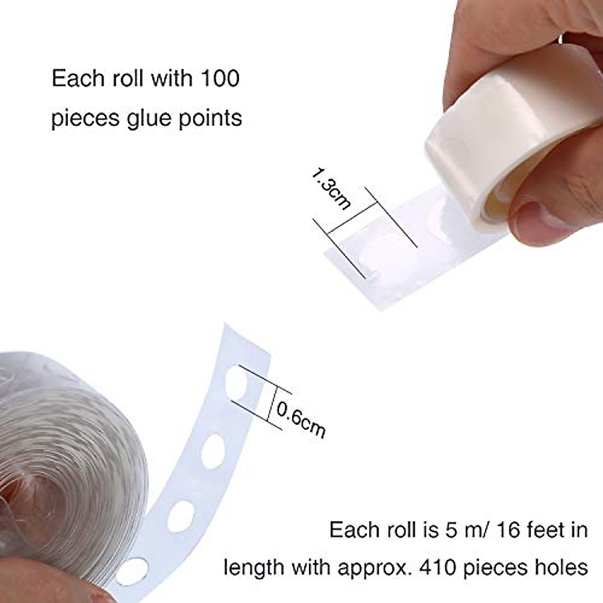 Balloon Arch Garland Decorating Strip Kit 2 Rolls 16 Feet Balloon Tape Strips with 2 Rolls Balloon Glue Point Dots Stickers (Balloon Strip Sent Randomly Set 1, 4 Rolls)