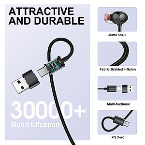 Rayhontech USB C Wired Earbuds, in Ear Earphones USB Type C Headphones for Laptop PC with Microphone, Noise Isolation Headset Compatible for Google Pixel 7 6a iPad Pro Samsung MacBook Black