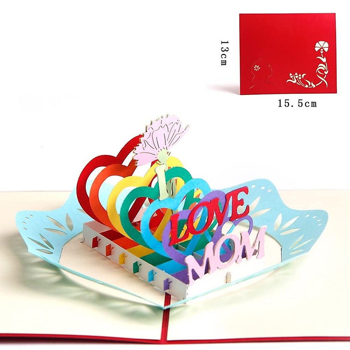 Paper Spiritz 3D Pop Up Card for Mom, 3D Gift Card for Birthday, Happy Birthday Pop Up Card for Mom, Greeting Card for Mother's Day and Mom's Christmas Gift