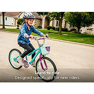 Schwinn Koen & Elm BMX Style Kids Bike in 20-Inch Wheels, Basket, Chain Guard & Kickstand Included, For Boys & Girls Age 7-13 Year Old, No Training Wheels, Teal
