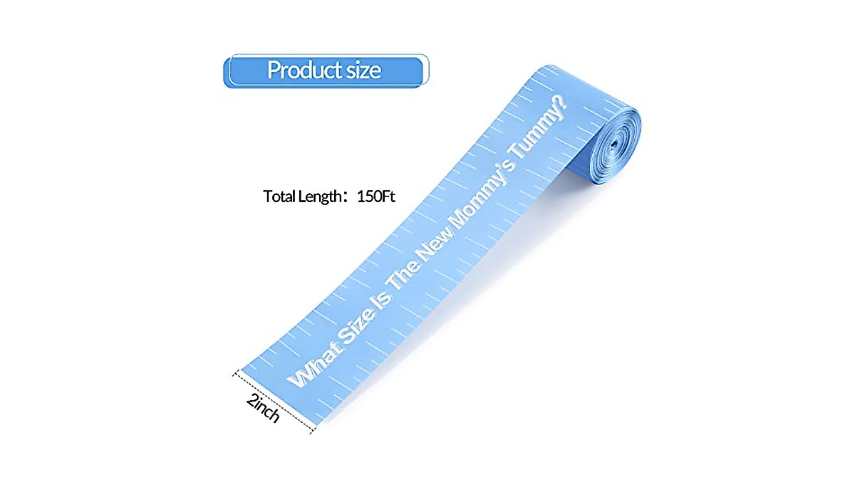 2 Rolls Sky Blue Belly Measuring Tape for Baby Showers