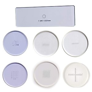 Microscope Eyepiece Micrometer Graticules Measuring Glass Eyepiece Micrometer Ocular Reticle eyepiece calibration ruler Slides include 1 Stage Micrometer and 6 Eyepiece Micrometers