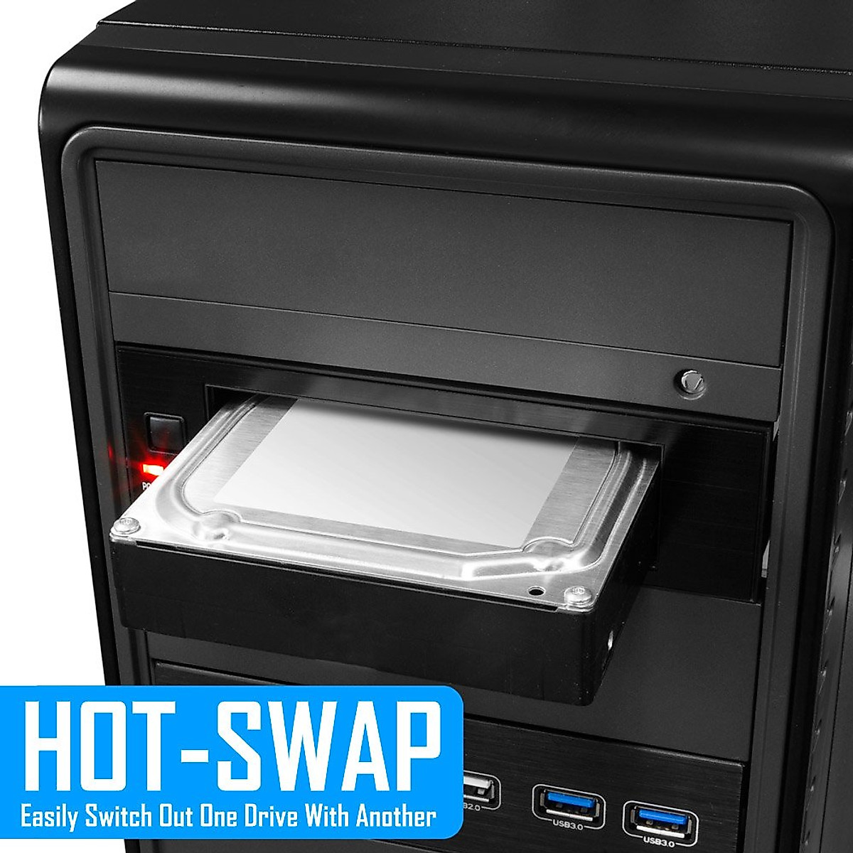 Kingwin Universal Hot Swap Mobile Rack For 2.5” or 3.5” SSD/HDD, Internal Tray-Less SATA Hard Drive Backplane Enclosure, Support SATA I/II/III & SAS I/II 6Gbps and [Optimized for 2.5” or 3.5” SSD/HDD]
