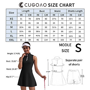 Tennis Dress for Women, Tennis Golf Dresses with Built in Shorts and Pockets for Sleeveless Workout Athletic Dresses Black