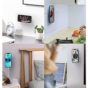 ARLIFE Sticky Magnetic Phone Wall Mount Compatible with Magsafe iPhone 14 13 12 Mini Pro Max, Holder for Samsumg and All Smartphones with Metal Ring. Wall Car Automobile Cradles Dash Shower Mount