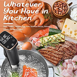 OOIIOR Sous Vide Cooker, 1100W & WIFI Sous Vide Machine IPX7 Waterproof, Fast-Heating Precision Immersion Circulator with Accurate Temperature and Time Control, APP with Recipes