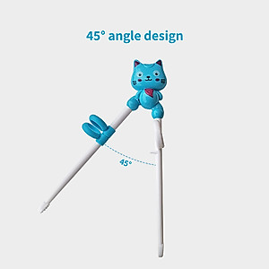 Chopsticks for Kids, 1 Pair Training Chopsticks for Kids, Cute Cat Learning Practice Chopsticks with Case