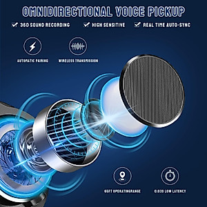 Nartoup Wireless Microphone for iPhone, 2 Pack Professional Dual Lavalier Microphone for Video Recording, Live Streaming, YouTube, Facebook, TikTok, Vlog, Presentation