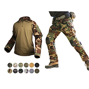 Emerson Airsoft Tactical BDU Military Suit Combat Gen3 Uniform Shirt Pants (Wolf Gray, Small)