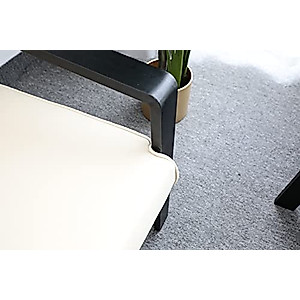 Double Armchair, Modern Design Outdoor Patio Furniture with Cushions in Stripe,Aluminum Fram, Backyard Porch Poolside Lawn with Coffee Table(Beige)