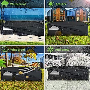 Patio Furniture Covers, Outdoor Furniture Cover Waterproof, 600D Outdoor Table and Chairs Set Cover, 126"L×64"W×28"H Rectangular Outdoor Sectional Cover