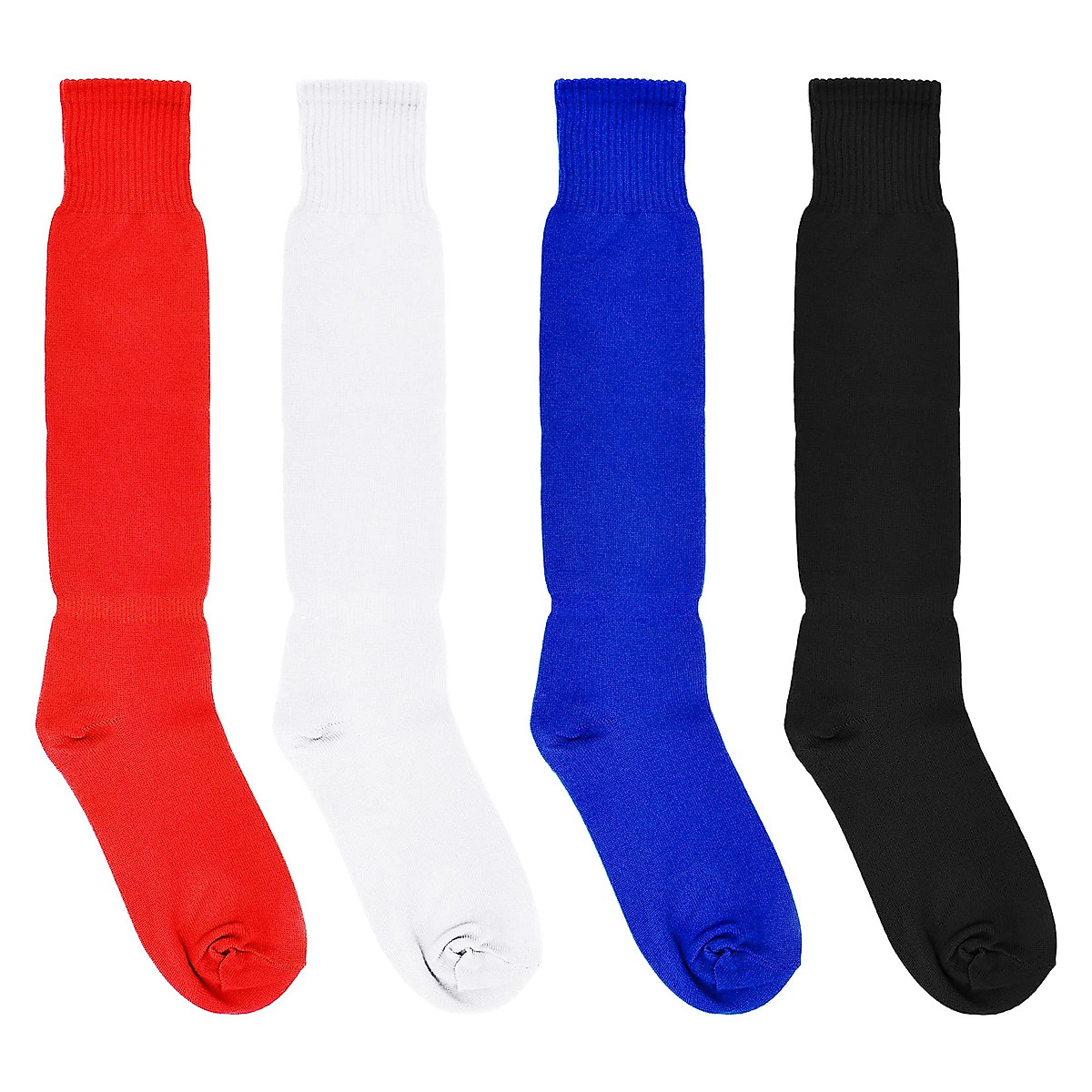 Dxhycc 4 Pairs Knee High Socks Casual Solid Knit Knee Socks for Men and Womens