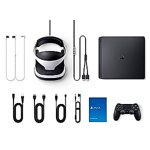 PlayStation VR Start Bundle 5 Items: VR Start Bundle,Sony PS4 Slim 1TB Console - Jet Black,VR game disc PSVR Until Dawn: Rush of Blood