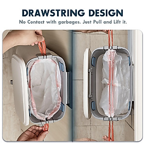 McKay Hanging Kitchen Trash Can with Lid, 30 Trash Bags|2.5 Gallon/10L Compost Bin for Under Sink, Small Trash Can,Food Waste Basket Wall-Mounted Garbage Can for Bathroom/Countertop/RV/Bedroom, White