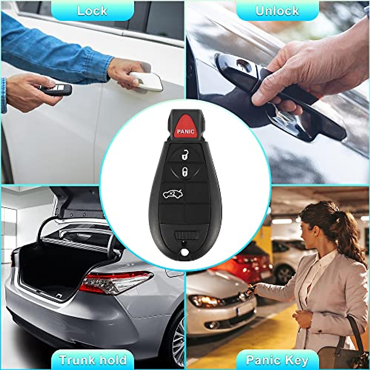 X AUTOHAUX 2pcs Replacement Keyless Remote Car Key Fob 433Mhz 4 Button for Dodge Dart 13-16 M3N32297100 56046771AA 56046771 AA 56046767AA 56046767 AA
