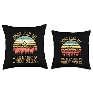 Vintage Retro by 4Do Limited Spirit Lead Me Where My Trust is Without Border Christian Throw Pillow, 18x18, Multicolor