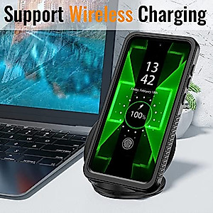 Oterkin for Samsung Galaxy S23 Case Waterproof, Galaxy S23 Case with Built-in Screen Protector [Support Fingerprint Unlock][360°Full Body Protection][12FT Military Grade] Rugged S23 Phone Case (Black)