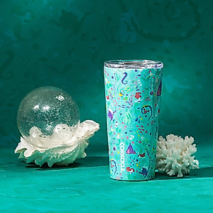 Corkcicle Disney Princess Ariel Tumbler Triple Insulated Stainless Steel Travel Mug, BPA Free, Keeps Beverages Cold for 9 Hours and Hot for 3 Hours, 16 oz
