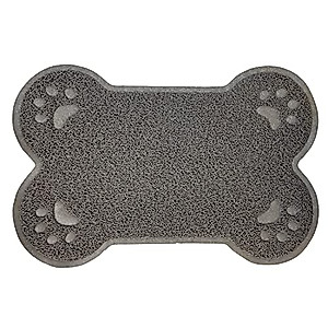 Animal Planet Waterproof Silicone Dog Feeding Mat (Grey) X-Large 24" x 16" Bone Slip Resistant Material Keeps Food Bowl in Place, Prevents Water Spills on Floor, Cat Litter Supplies, Boot Tray