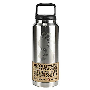 Aquapelli Vacuum Insulated Water Bottle, 34 Ounces, Stainless Steel