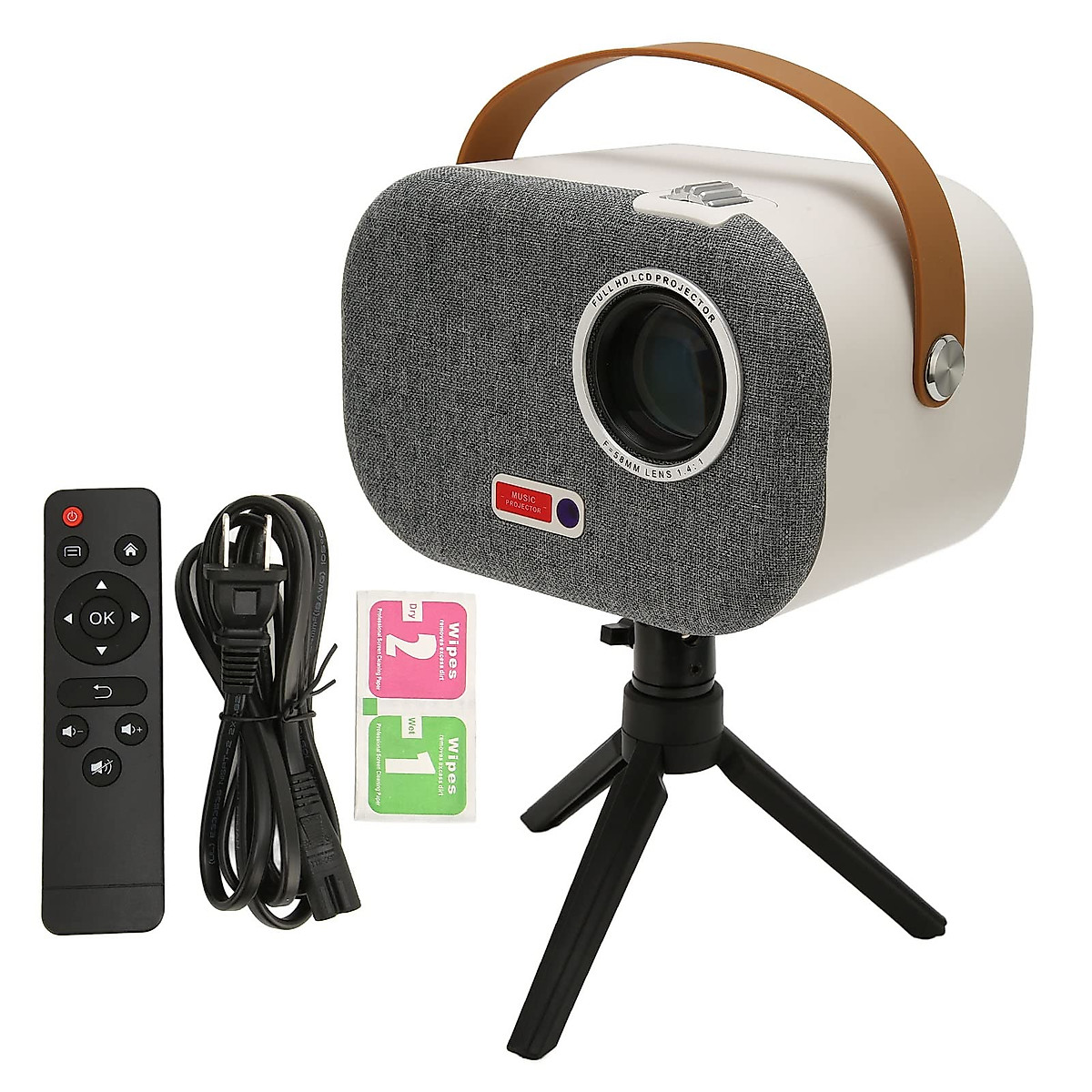 Rosvola Film Projector, 100 to 240 V Projector for Tablets for Computers (U.S. regulations)