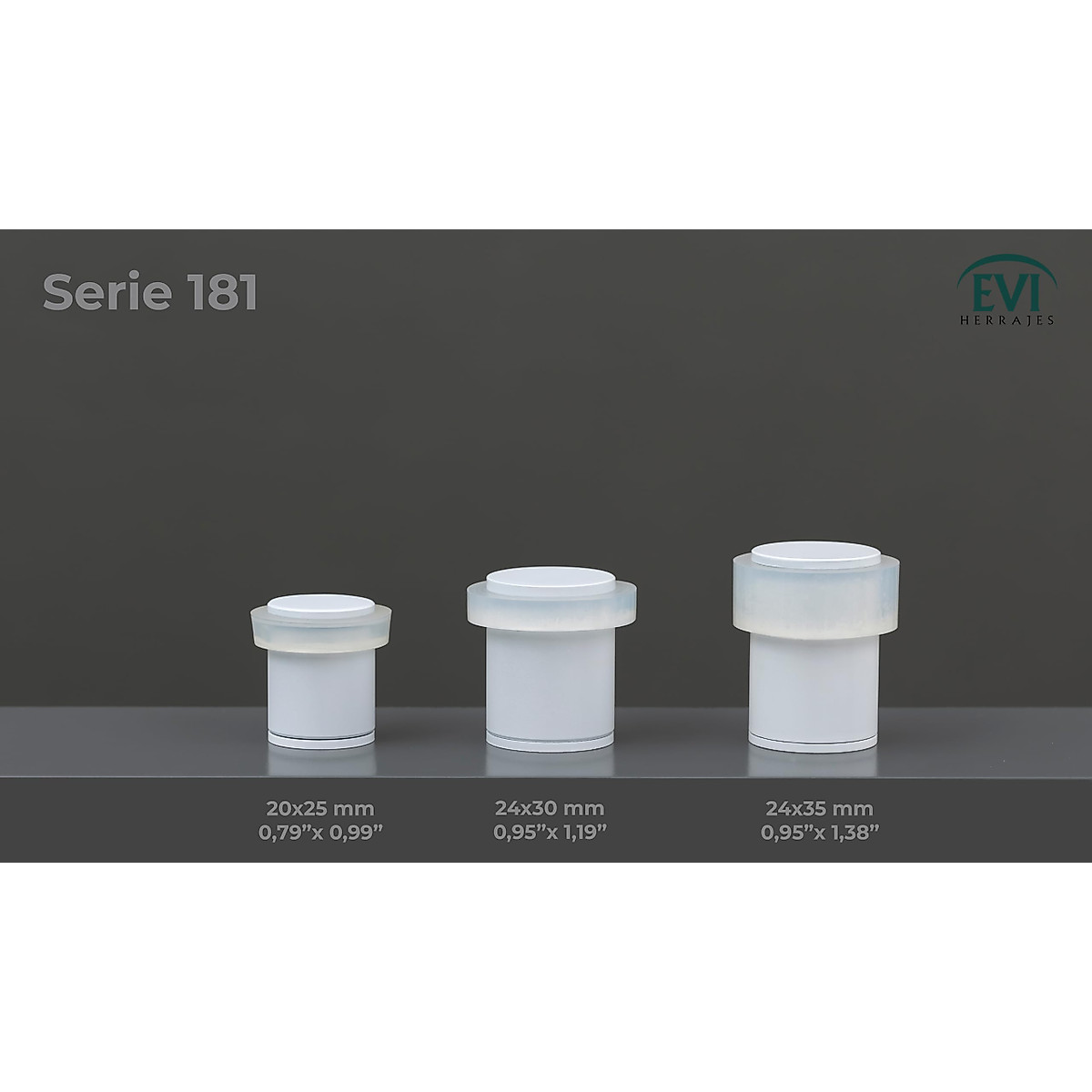 Door Stop I-181 Series (White Lacquered Stainless Steel - White Rubber, 0,79x0,99)