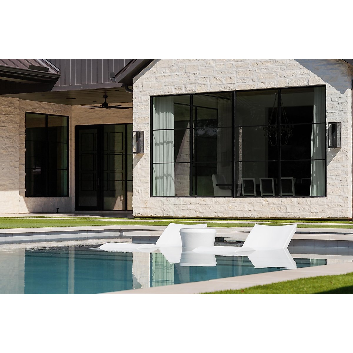 Ledge Lounger Affinity Side Table - in Pool Side Table for Pool Ledges up to 16” inches deep - Indoor - Outdoor All Weather Side Table for Porch, Patio, Garden, Backyard, Pool and Beach (Cloud)