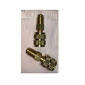 Honsysteck R410A Mini Split System Charging Vacuum Port R410 Adapter Swivel Type, 5/16 Female, 1/4 Male SAE (2)