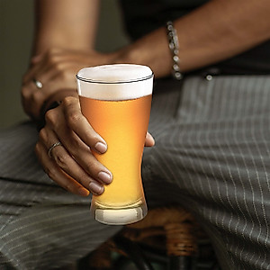 DISCOUNT PROMOS Pilsner Glasses 13.25 oz. Set of 12, Bulk Pack - Made in the USA, Perfect for Hotels, Restaurants, Bars and Even Party Favors - Clear