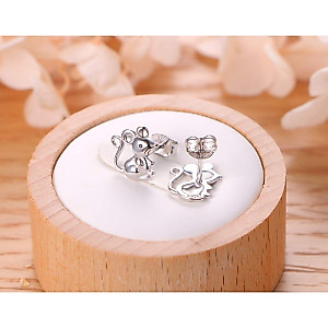 Christmas Gift S925 Sterling Silver Cute Animal Mouse Stud Earrings Gift for Women