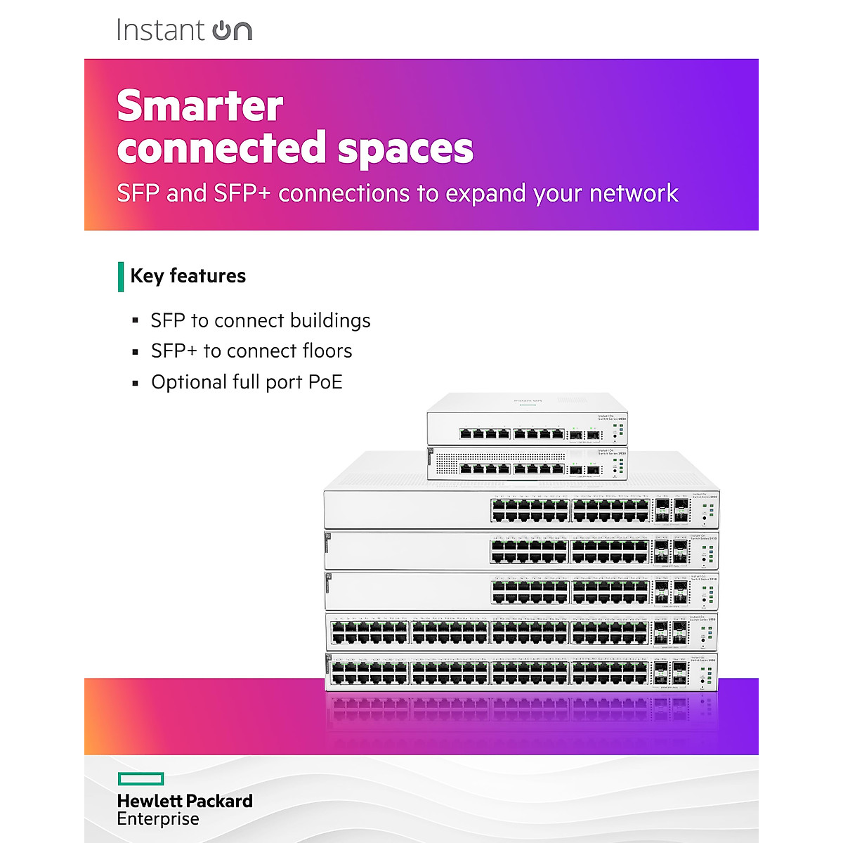 HPE Networking Instant On Switch Series 1930 48-Port Gb Smart-Managed Layer 2+ Ethernet Switch | 48x 1G | 4X SFP+ | US Cord (JL685A#ABA)