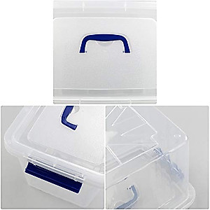 Xowine 4-Pack 10 L Plastic Storage Box, Clear Storage Box with Lid