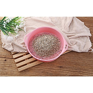 Garden Sieve Plastic Riddle Soil Sieve Soil Sieve Mesh Filter Dirt Sifter with Handle Bonsai Gardening Tool Garden Trapping Supplies Pink